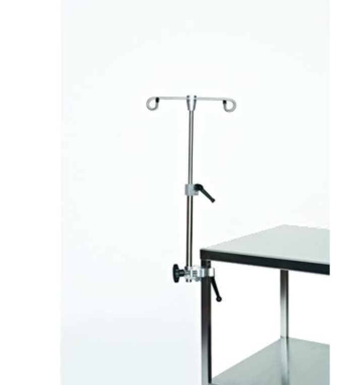 Clamp Mount Adjustable Height IV Pole