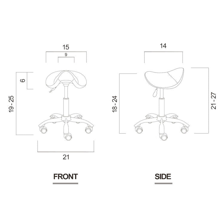 Delux Comfort Saddle Stool with Height Adjustment and Wheels