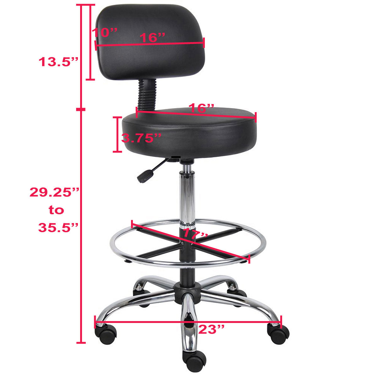 Deluxe Rolling Stool: Comfortable, Sturdy, Adjustable